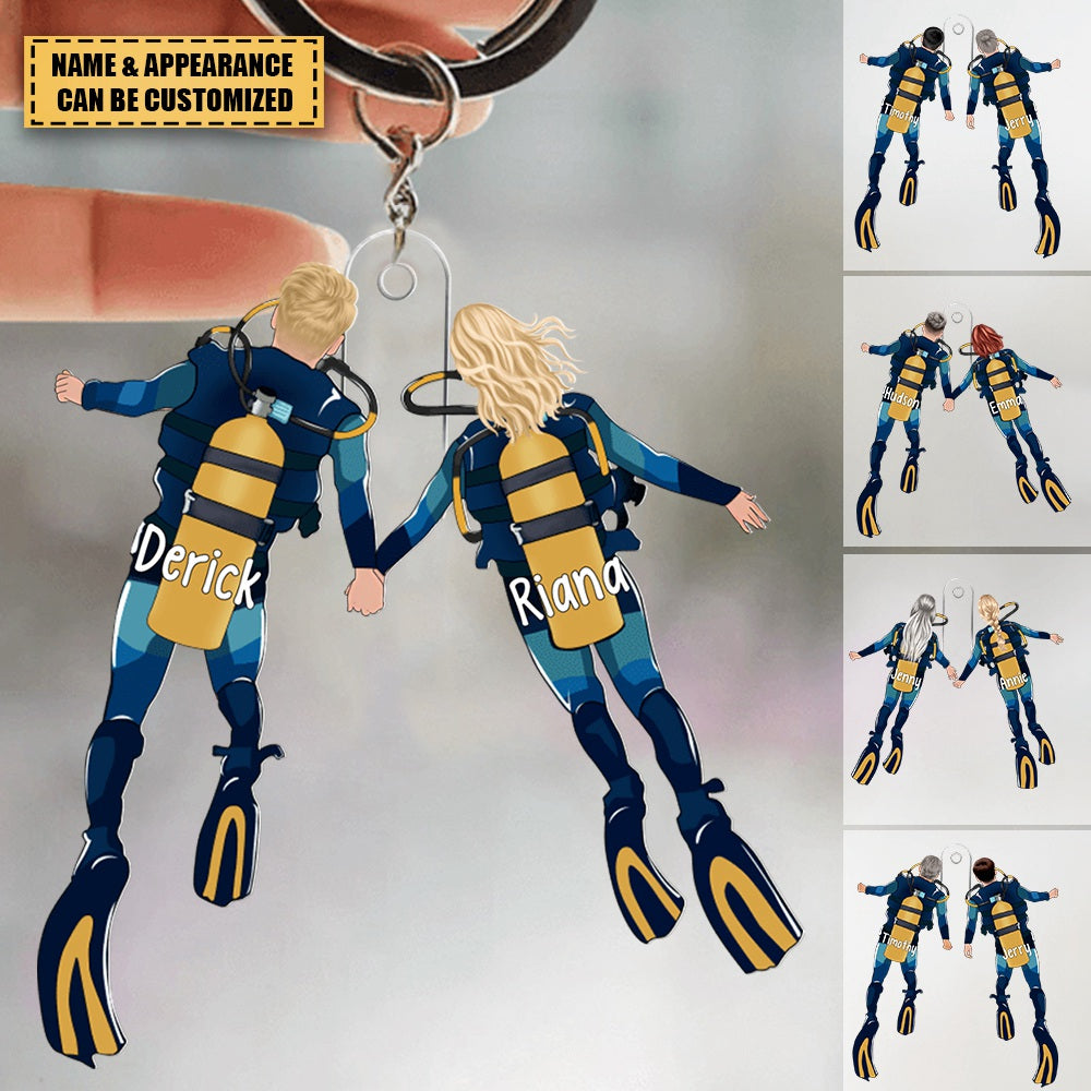 Dive Buddies For Life Personalized Acrylic Keychain, Gift For Scuba Di ...