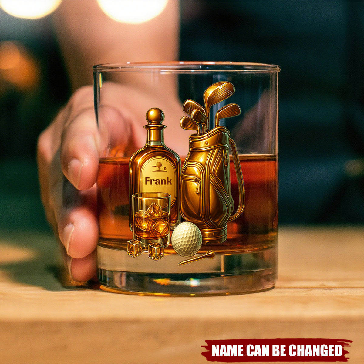 Whiskey & Golf - Personalized Golf Whiskey Glass - sun-rais