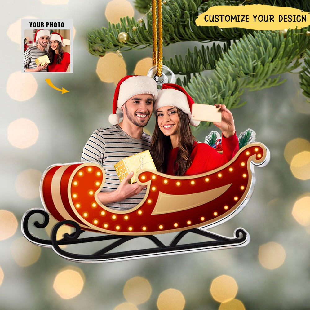 Santa Sleigh Custom Photo Family, Friends, Couples - Personalized Phot ...