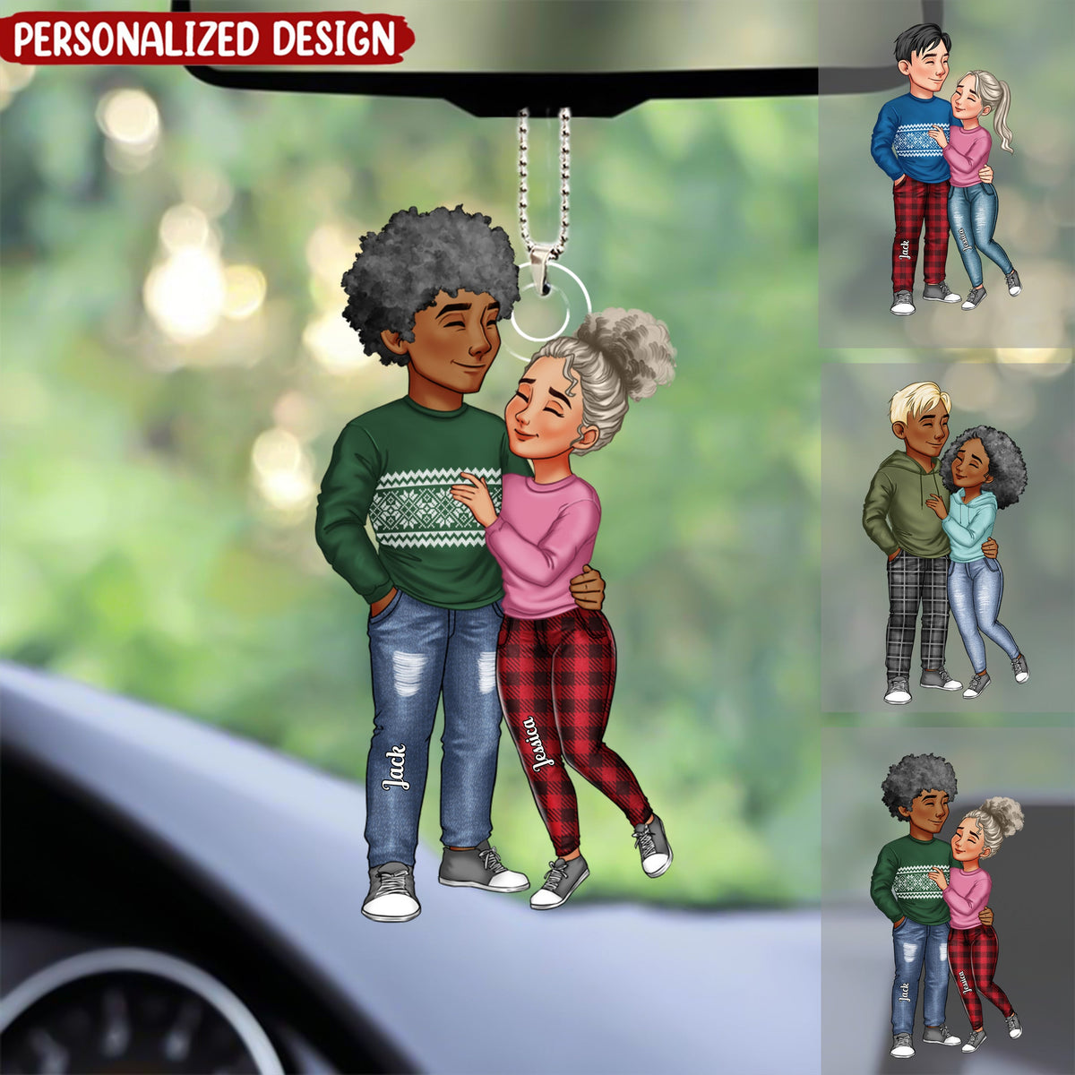 Personalized Acrylic Car Ornament Awesome Gift For Couple - sun-rais